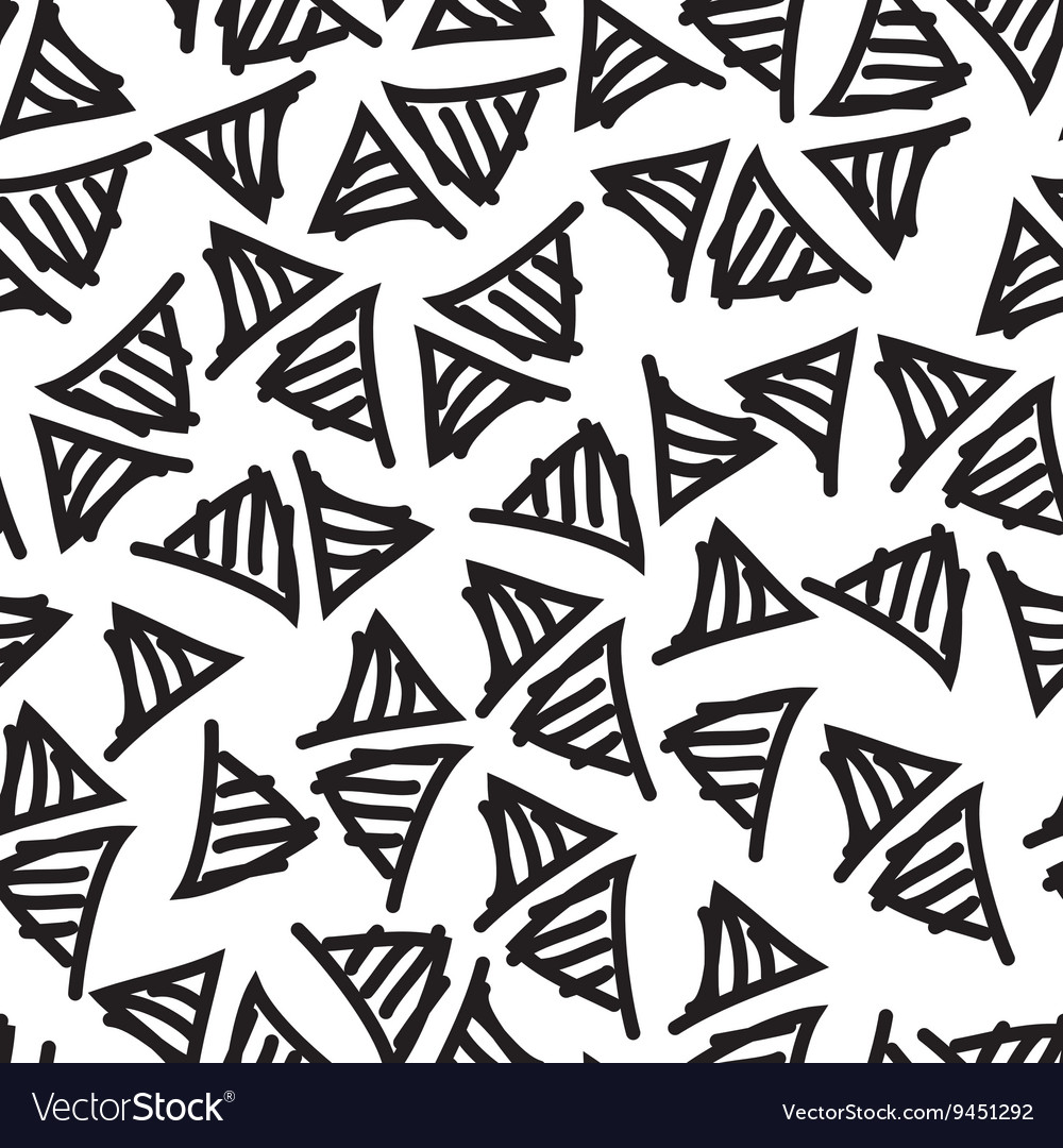 Hand-painted seamless pattern with triangle Vector Image