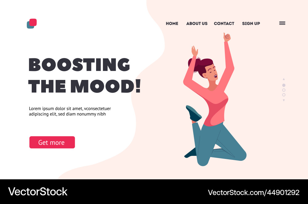 Happiness rejoice landing page template happy Vector Image