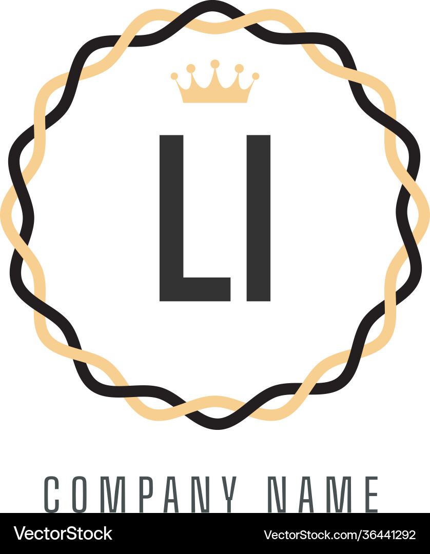 Initial letter li king logo concept vintage logo Vector Image