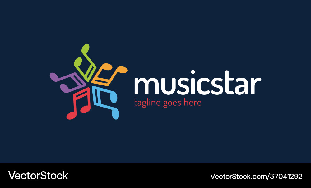 Music star logo design template star Royalty Free Vector