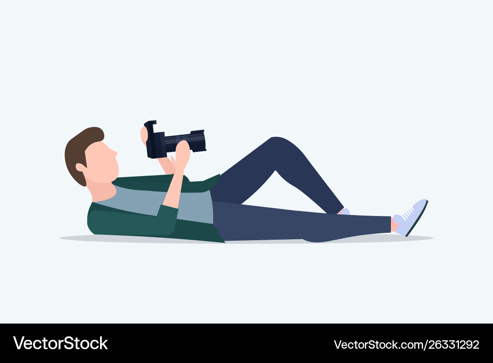 Professional photographer taking photo Royalty Free Vector