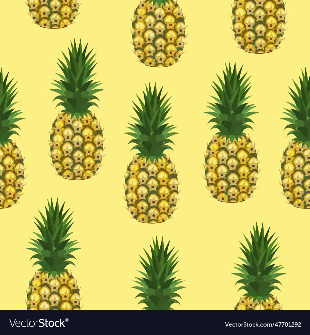 Seamless pineapple pattern Royalty Free Vector Image