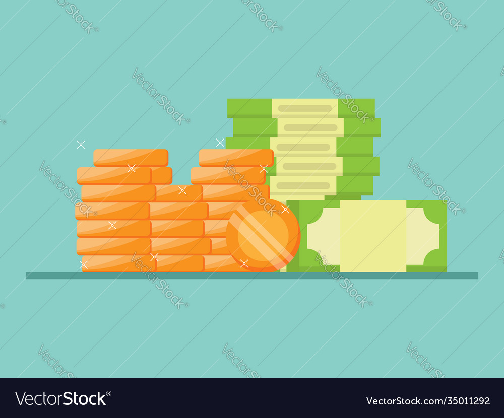 Stack money Royalty Free Vector Image - VectorStock