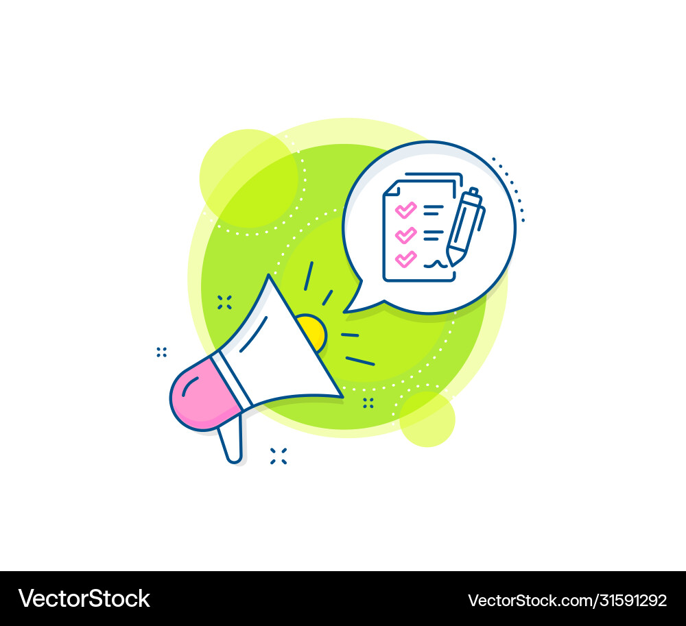Survey checklist line icon report sign Royalty Free Vector