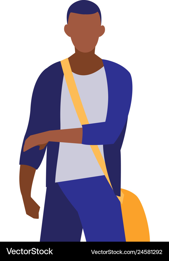 Young black boy student modeling Royalty Free Vector Image