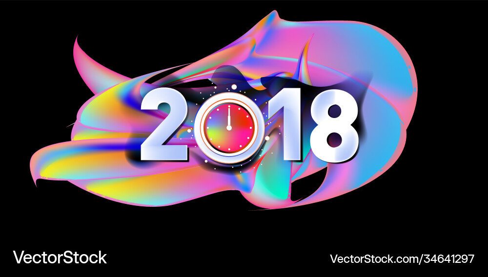 2018 new year on background a colorful Royalty Free Vector