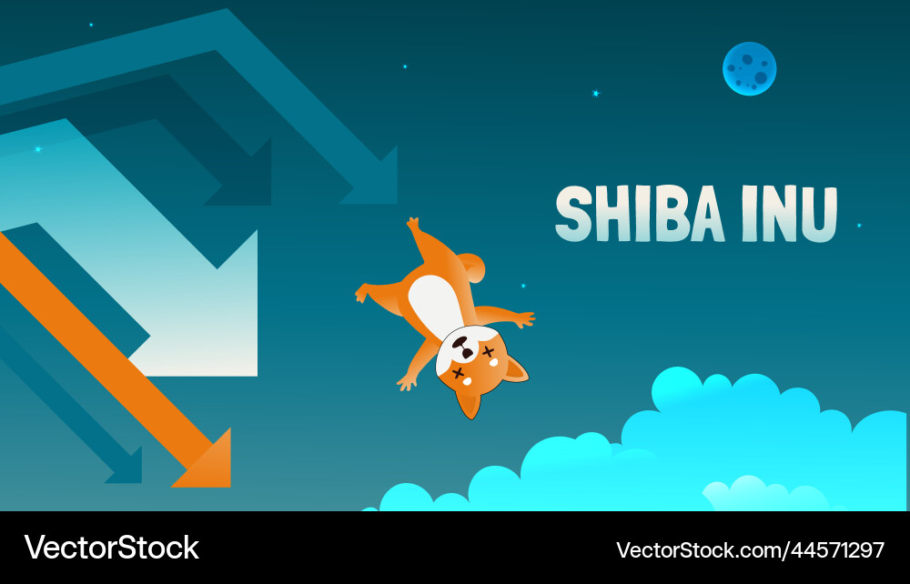 Altcoin shiba inu falling down concept Royalty Free Vector