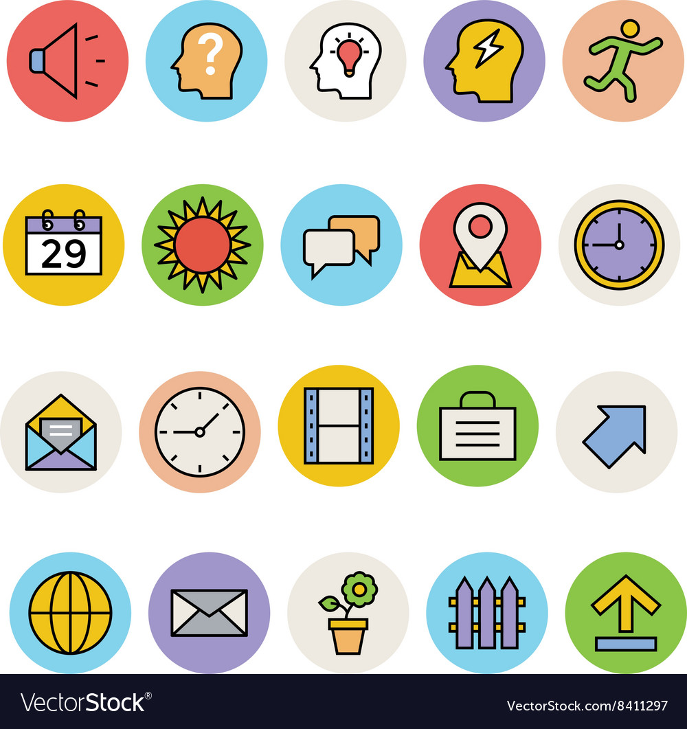 Basic colored icons 5 Royalty Free Vector Image