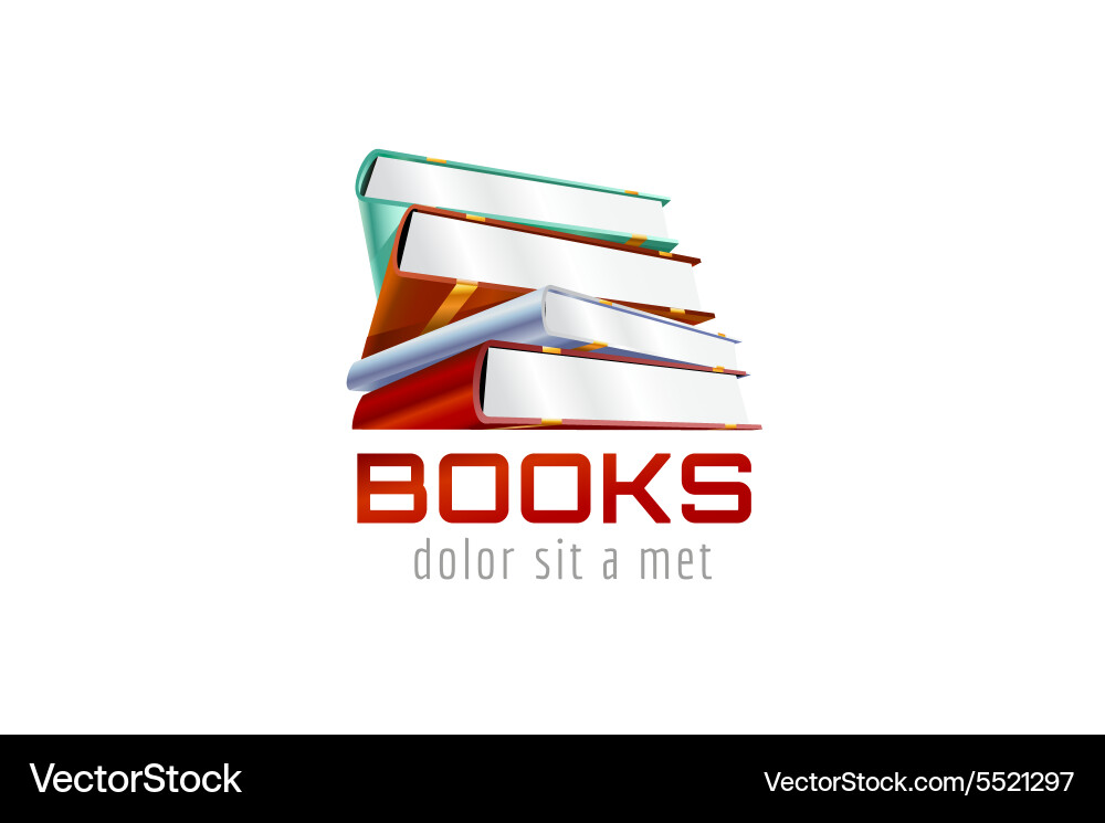 Book template logo icon back to school education Vector Image