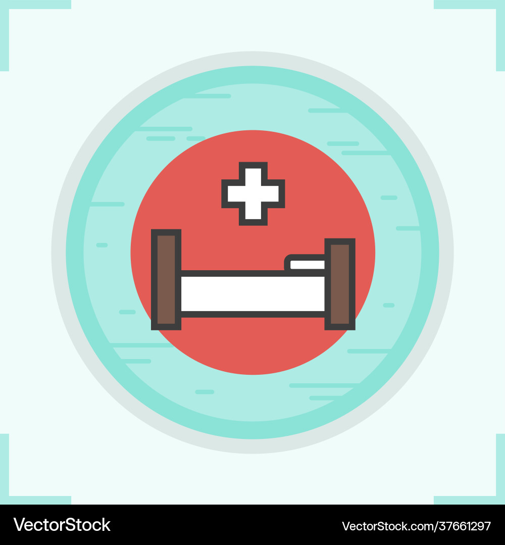 Clinic bed color icon Royalty Free Vector Image