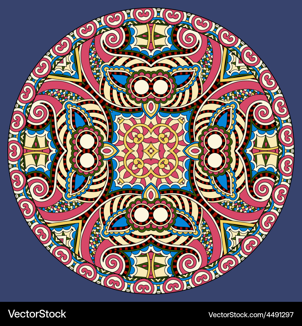 Decorative design of circle dish template round Vector Image