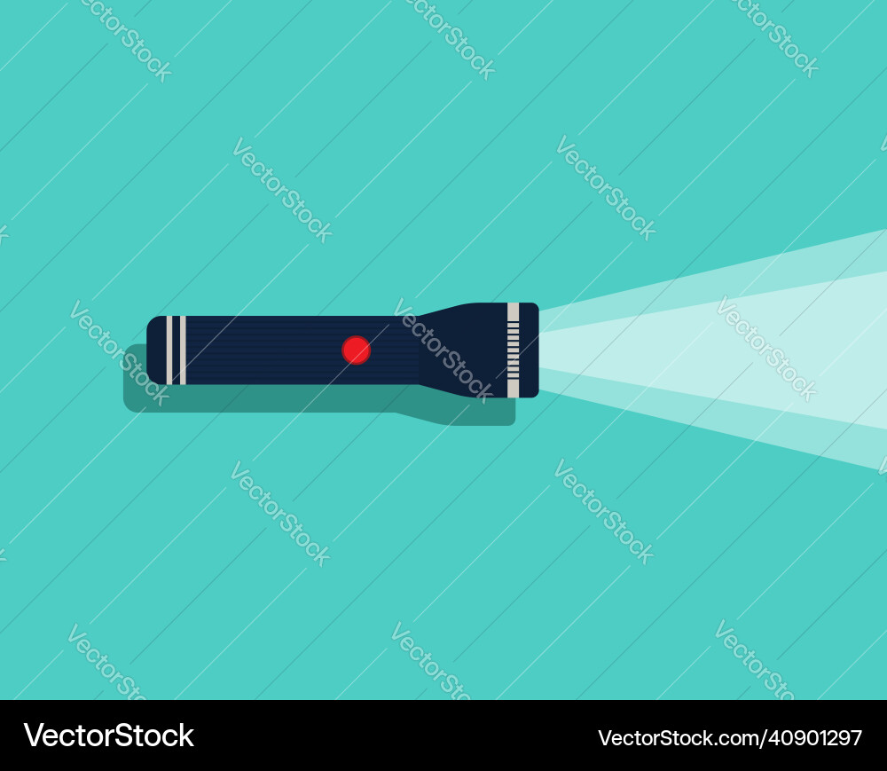 Flashlight icon lantern with beam of light torch Vector Image