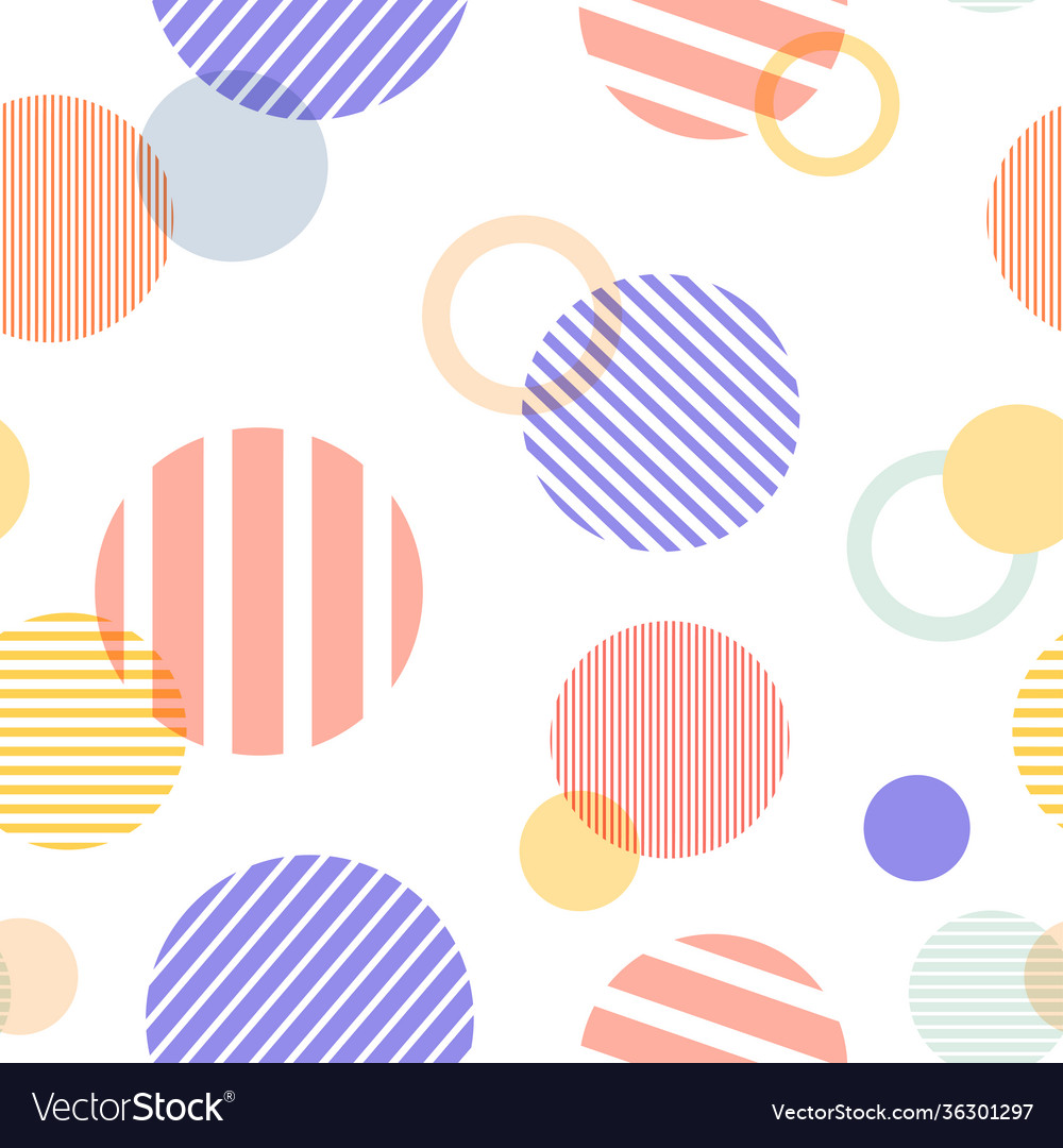 Geometric seamless pattern with circles and rings Vector Image