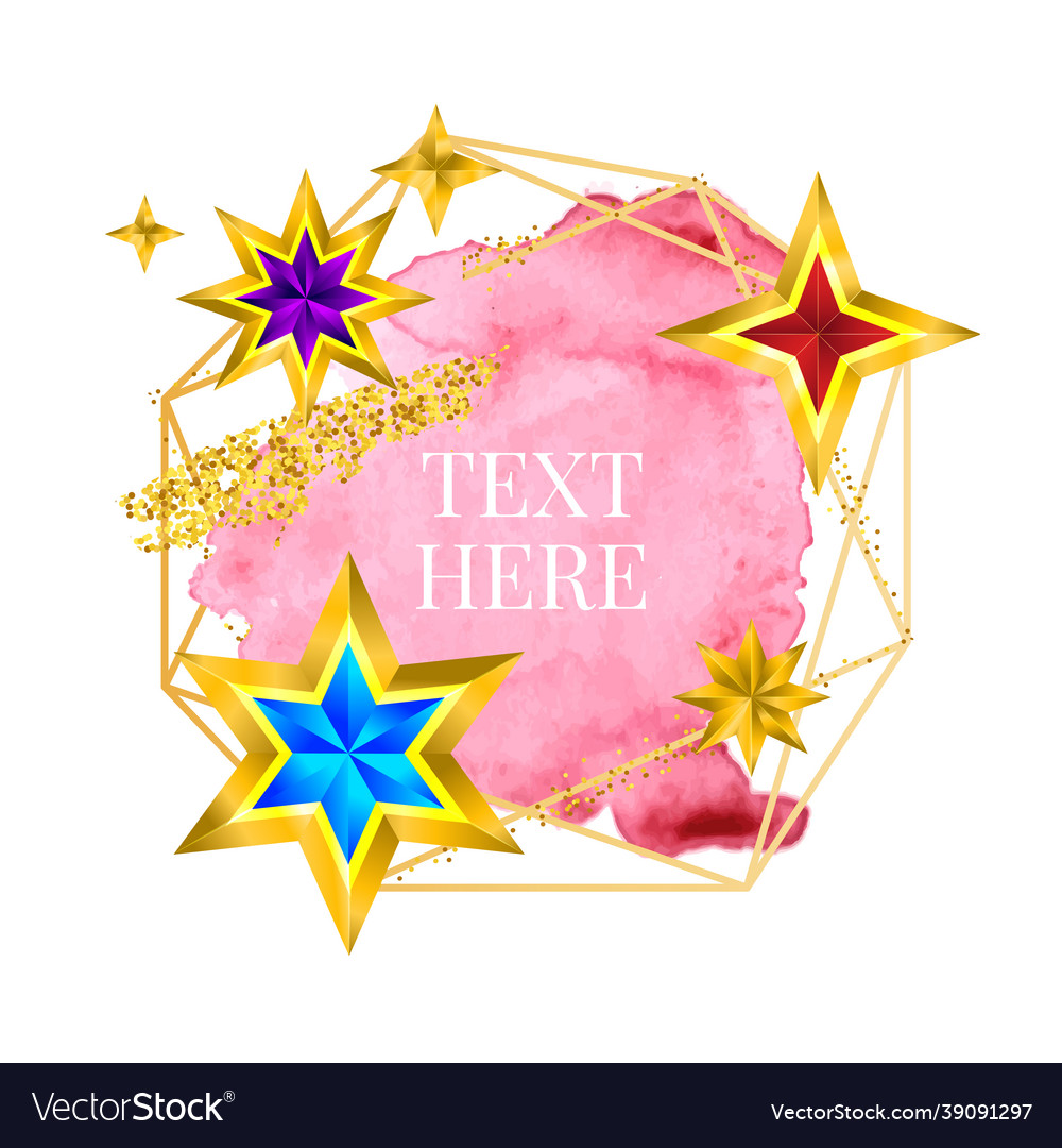 Gold frame paint hand painted brush stroke Vector Image