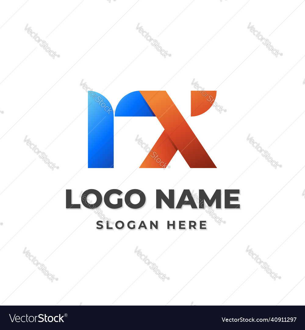 Gradient monogram rx initial letter logo Vector Image