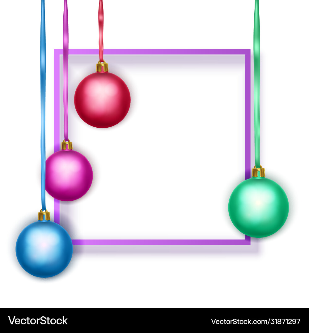 Greeting card with blue text frame and colorful Vector Image