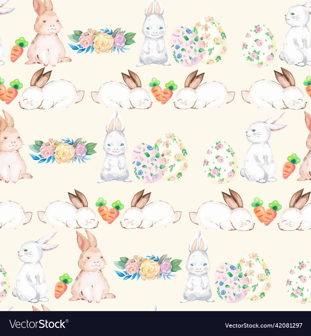 Happy easter seamless pattern background Vector Image