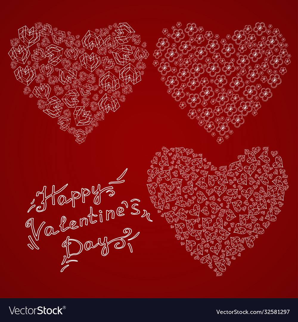 Heart shape with valentines day elements Vector Image