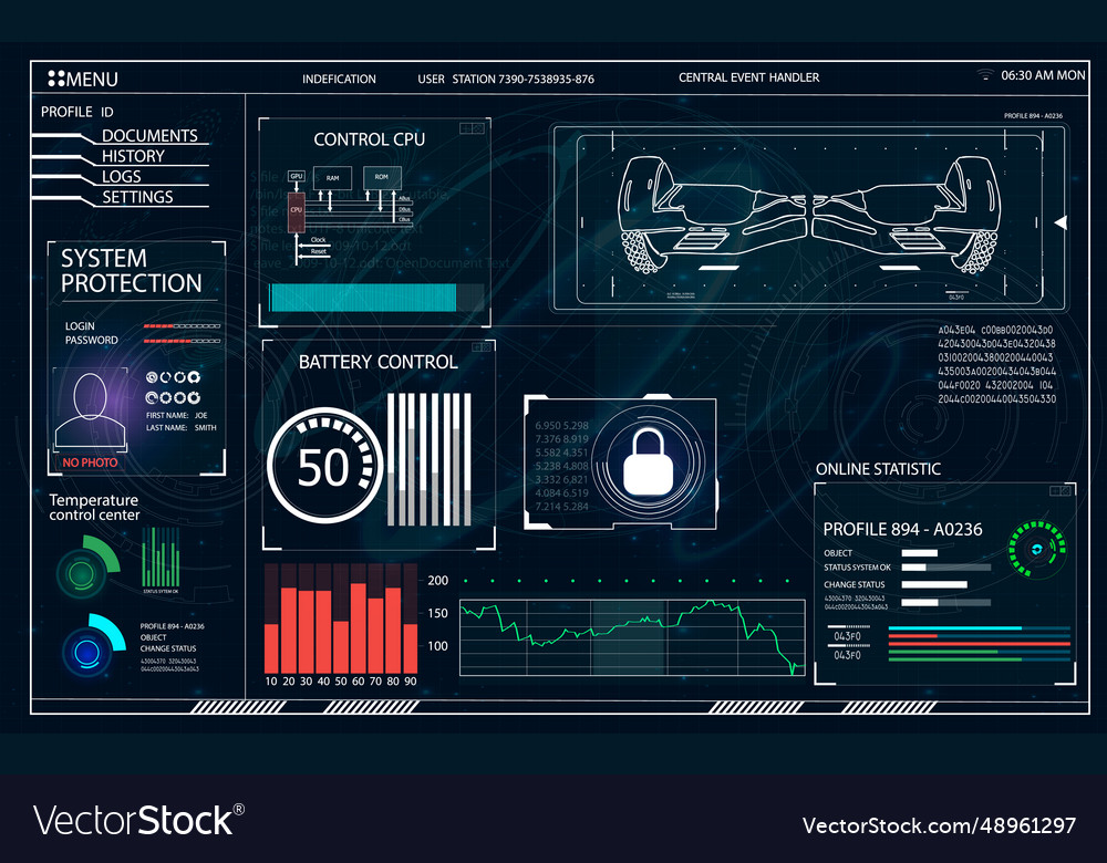 High-tech radar visualization Royalty Free Vector Image