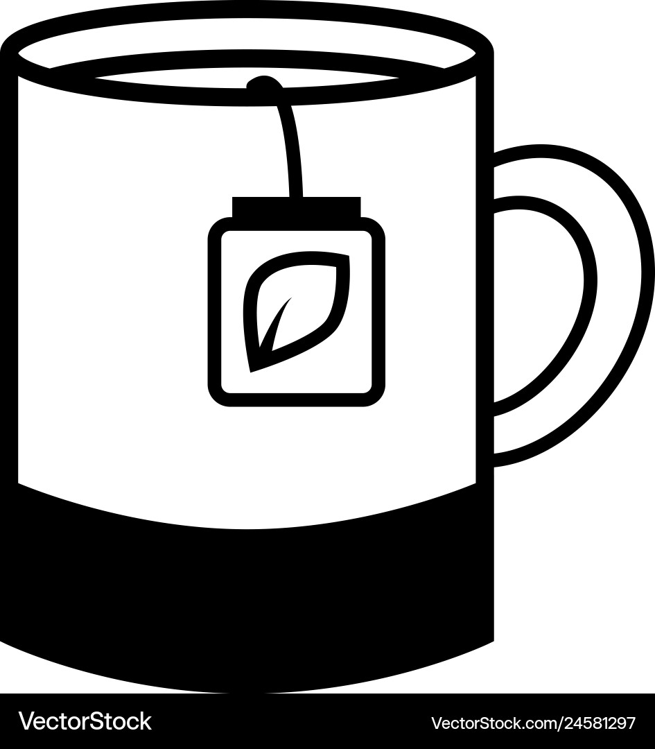 Icon big mug with tea Royalty Free Vector Image