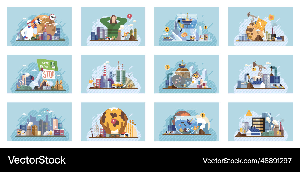 Industrial pollution factory emitting Royalty Free Vector
