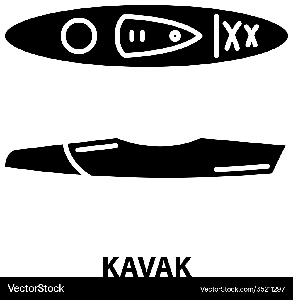 Kavak icon black sign with editable Royalty Free Vector
