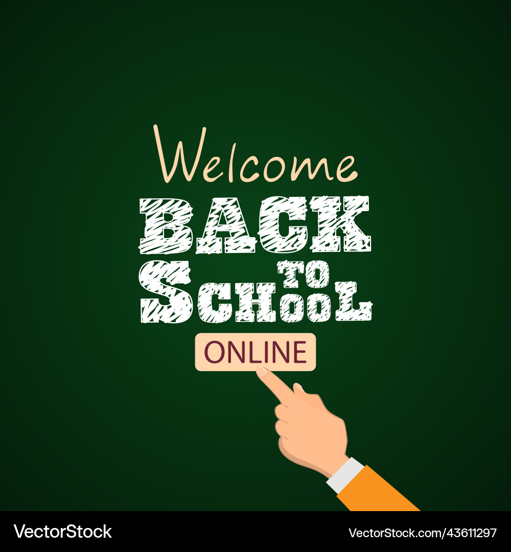 Welcome to the online school Royalty Free Vector Image