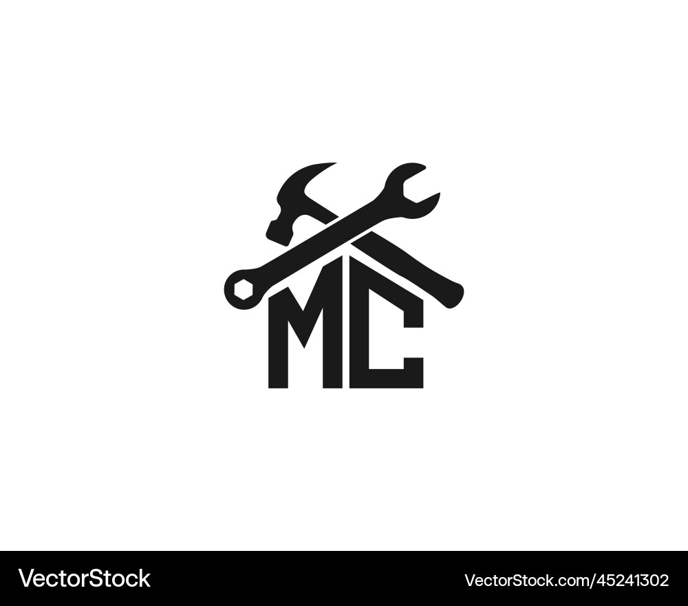 Abstract mc letter creative home repair logo Vector Image