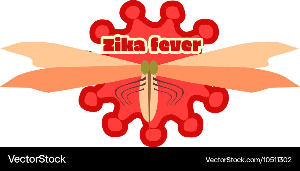 Abstract virus mosquito image and zika fever text Vector Image