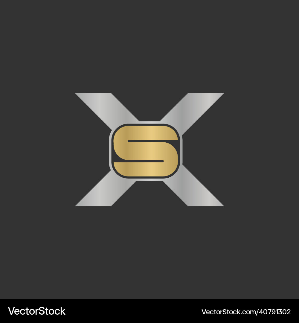 Alphabet initials logo xs sx x and s Royalty Free Vector