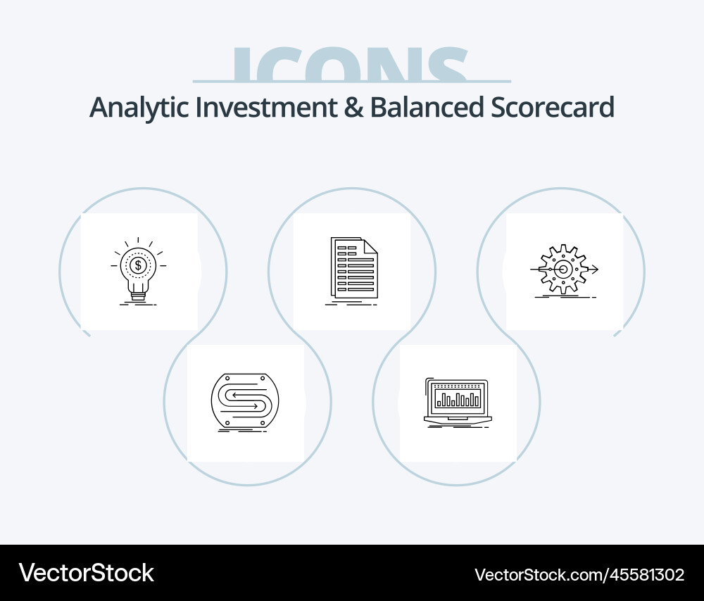 Analytic investment and balanced scorecard line Vector Image
