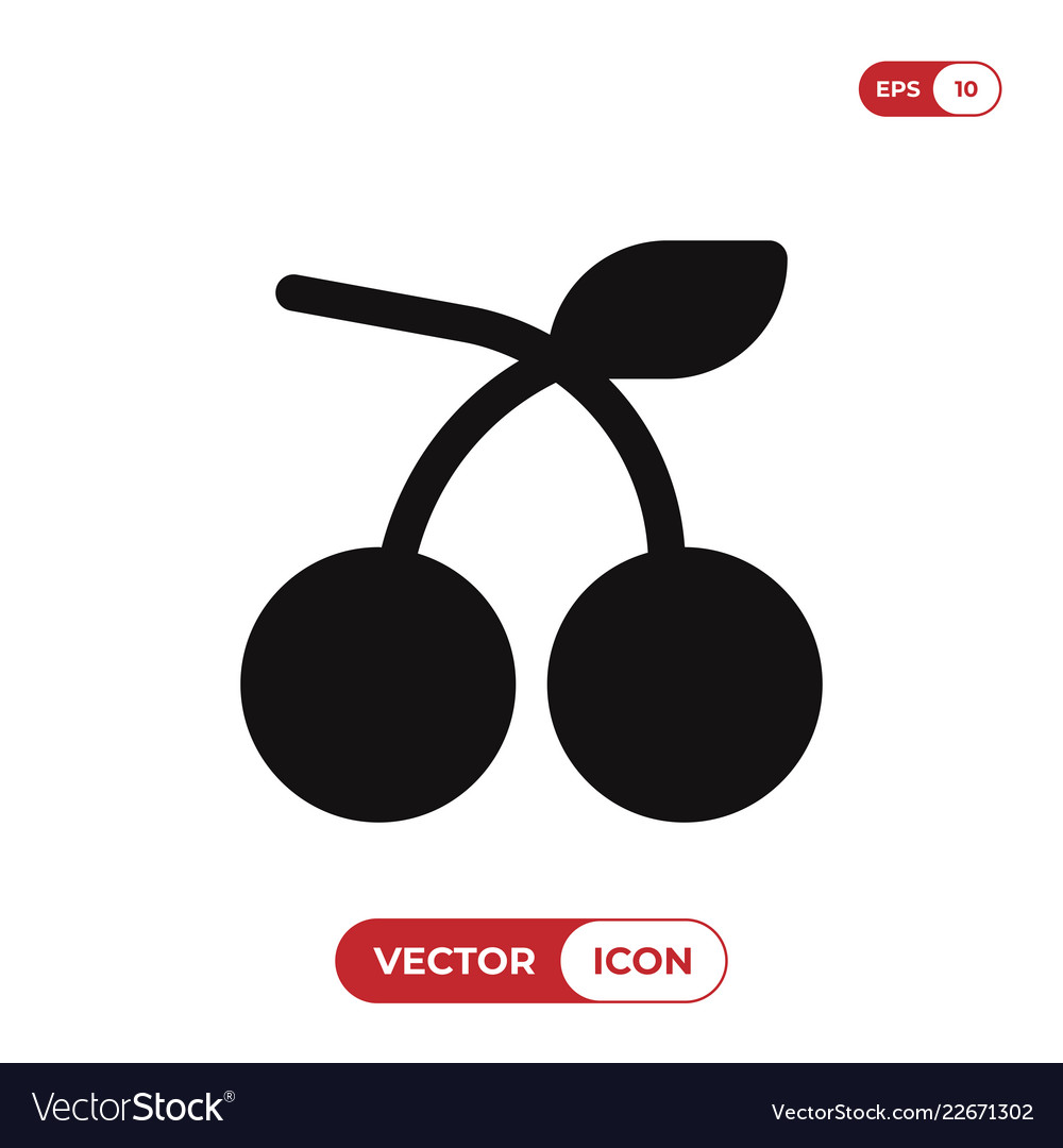 Cherry icon Royalty Free Vector Image - VectorStock