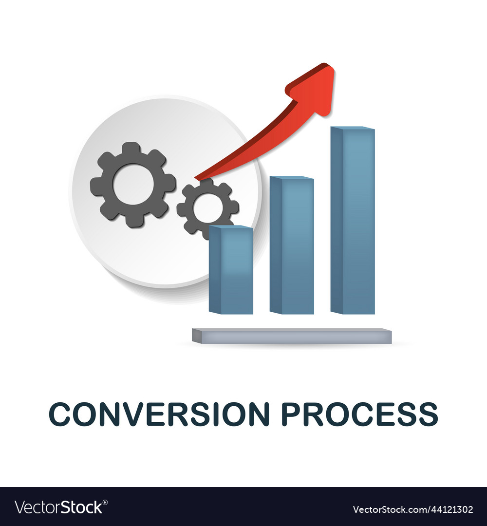 Conversion process icon 3d from customer Vector Image