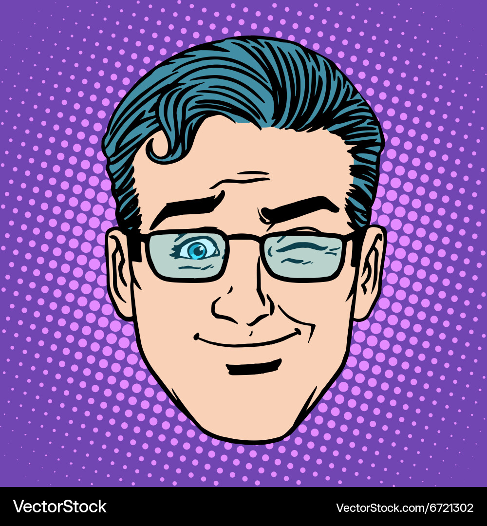 Emoji game wink man face icon symbol Royalty Free Vector