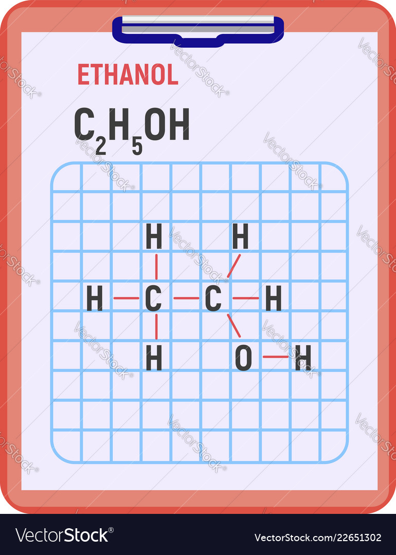 Ethanol formula icon flat style Royalty Free Vector Image