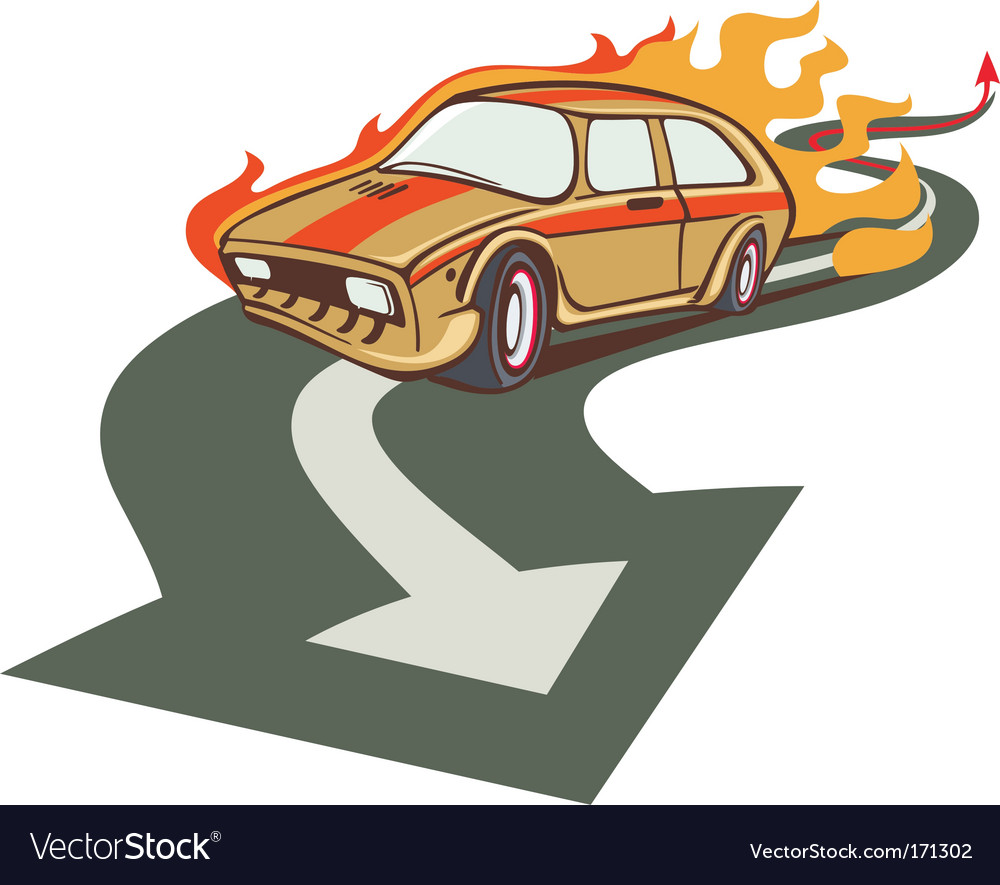 Fire racer Royalty Free Vector Image - VectorStock