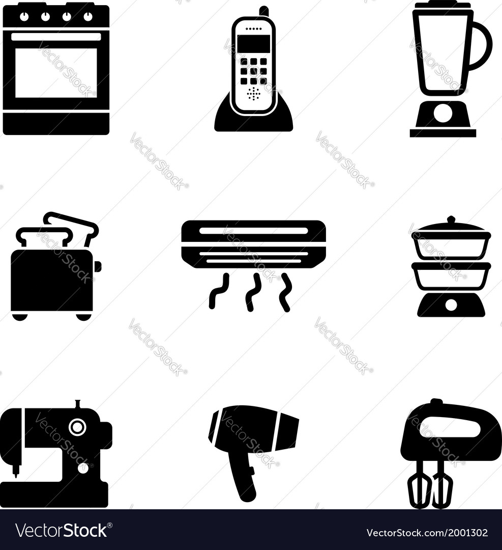 Home appliance icons Royalty Free Vector Image