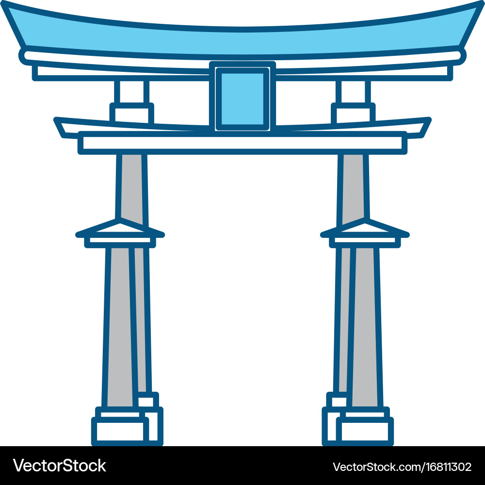 Japanese temple building Royalty Free Vector Image