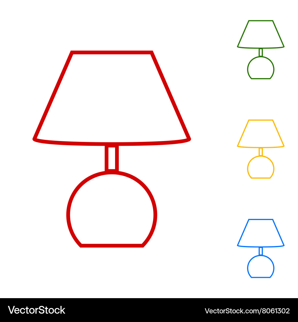 Lamp set of line icons Royalty Free Vector Image