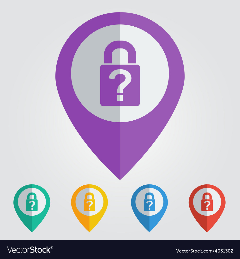 Lock question flat Royalty Free Vector Image - VectorStock