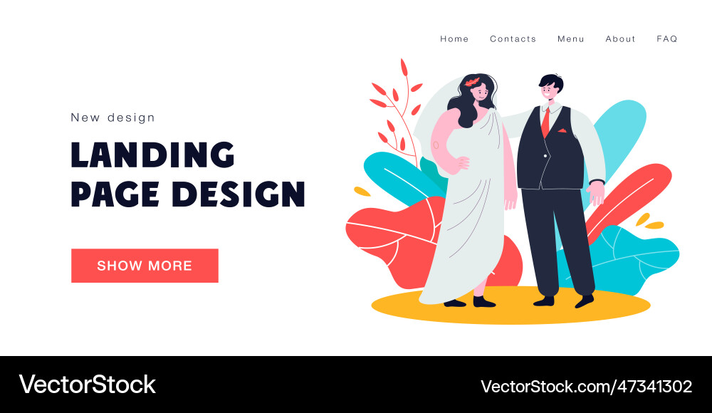 Man and woman at wedding Royalty Free Vector Image