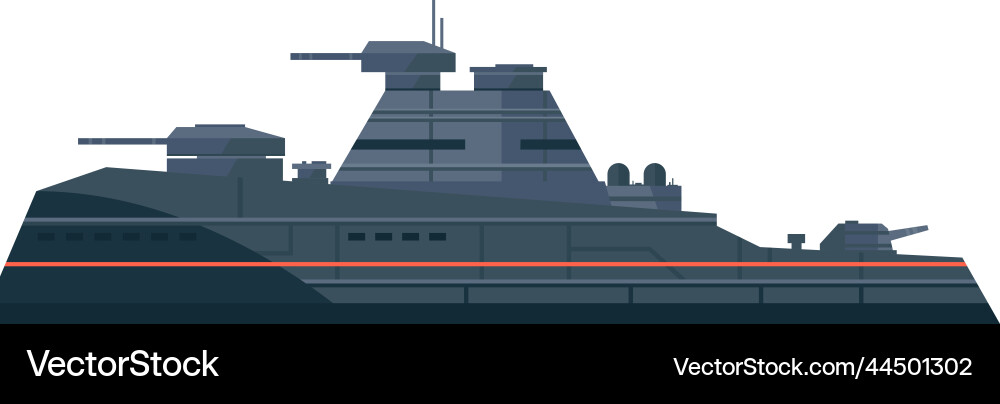 Military ship icon battleship with army weapon Vector Image