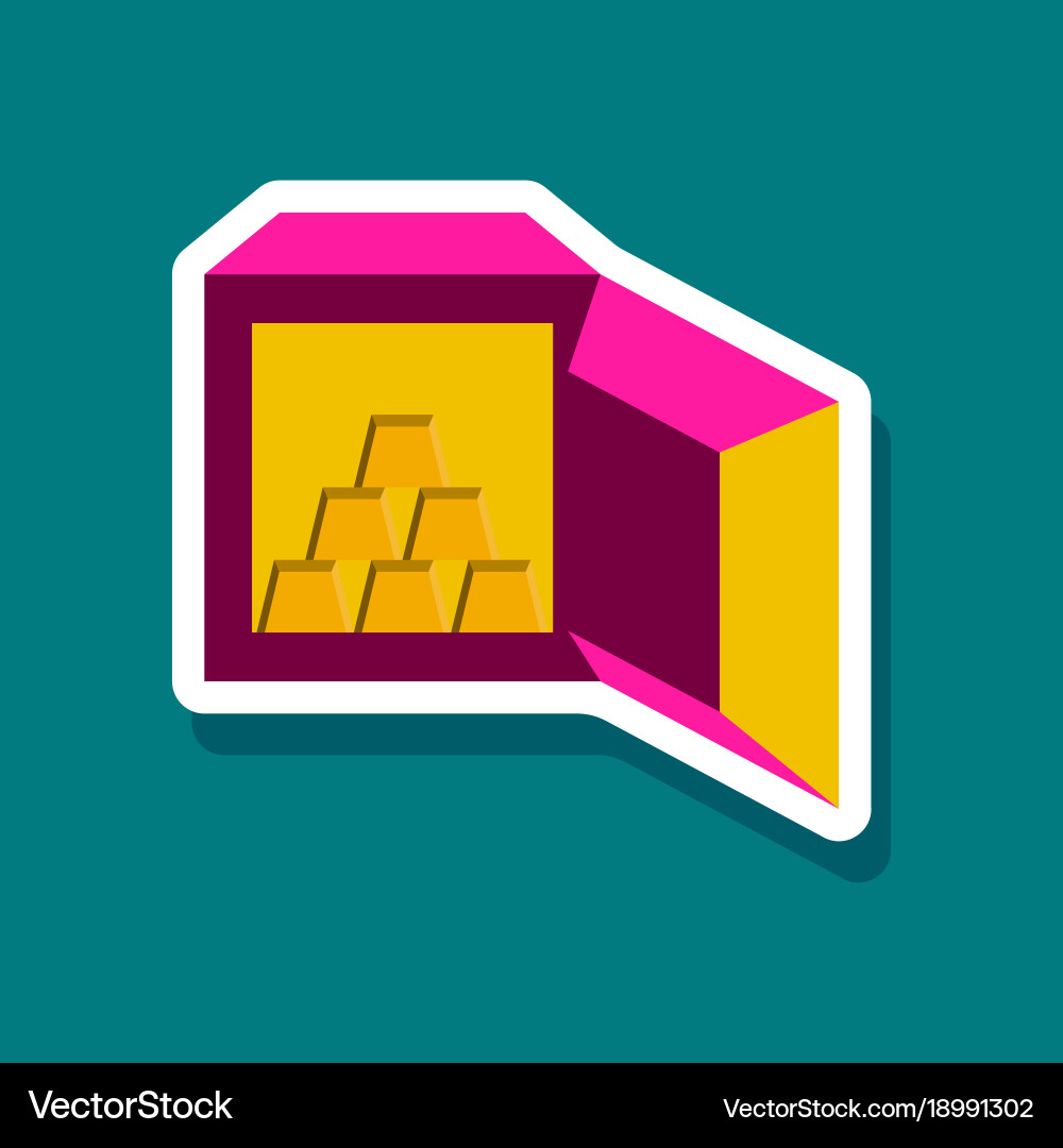 Paper sticker on stylish background gold bars Vector Image