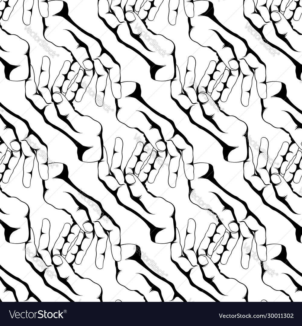 Pattern with hand drawn human Royalty Free Vector Image