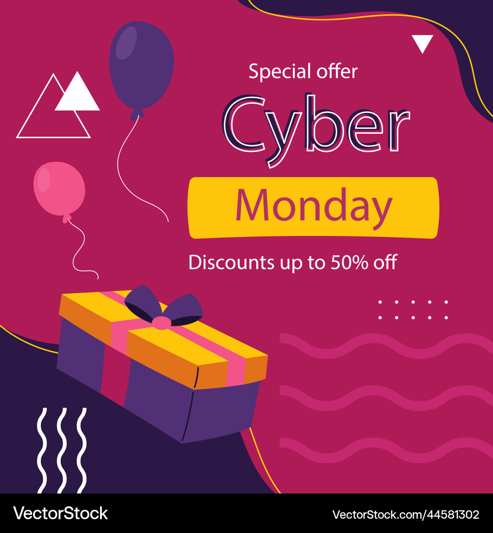 Posts set cyber monday Royalty Free Vector Image