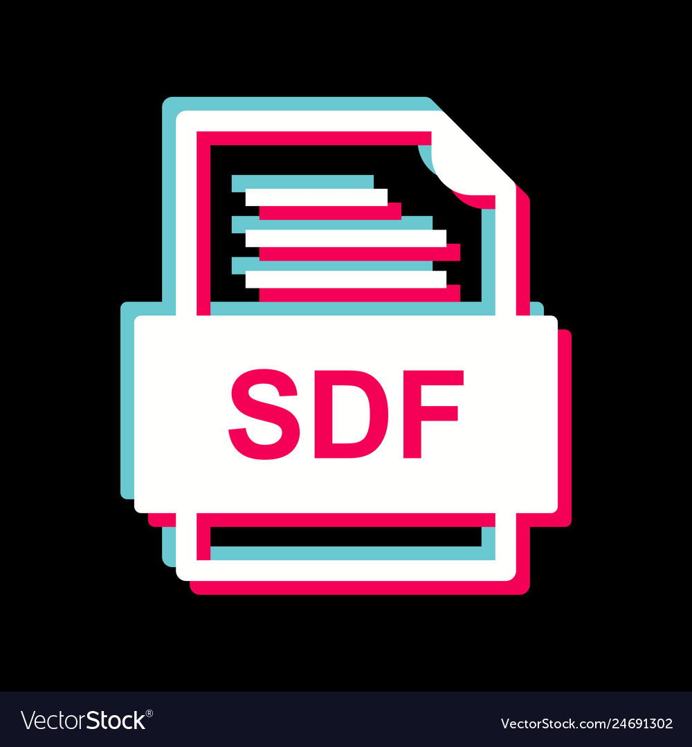 Sdf file document icon Royalty Free Vector Image