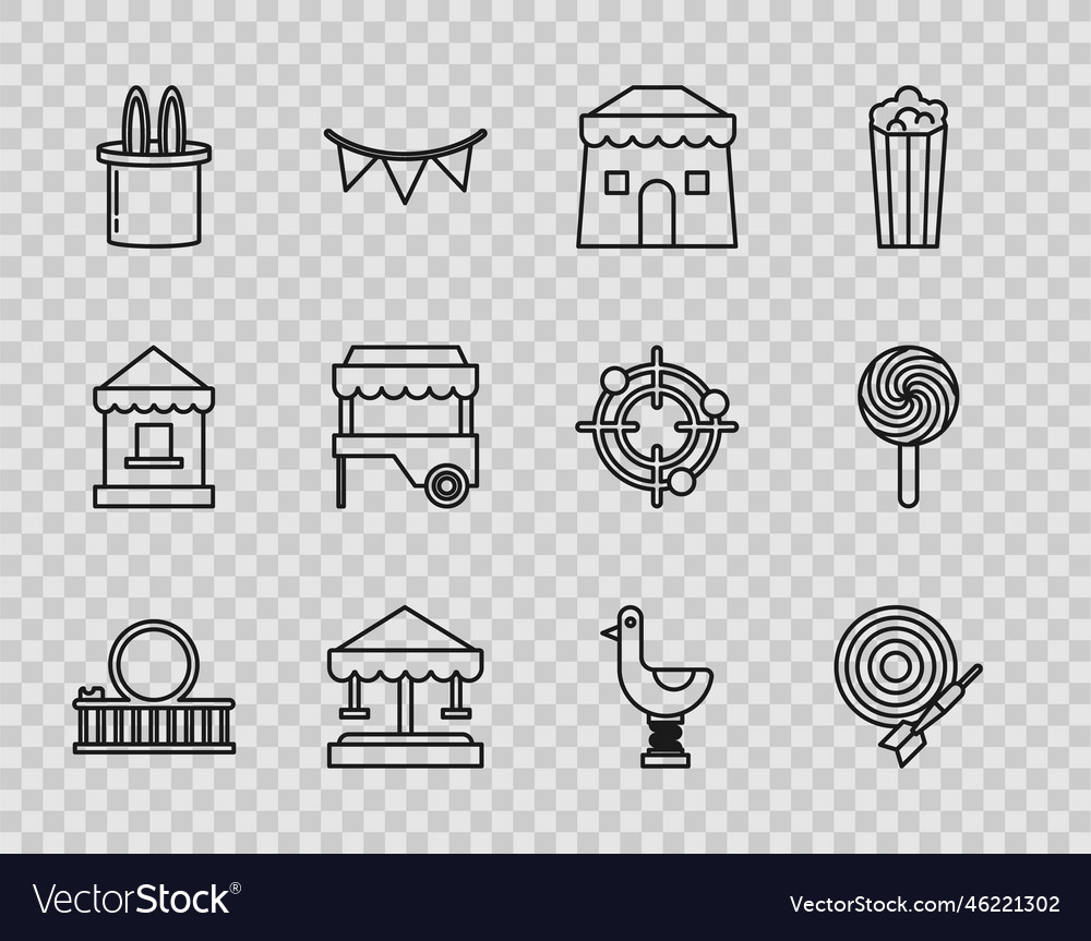 Set line roller coaster classic dart board Vector Image Set line roller coaster classic dart board Vector Image