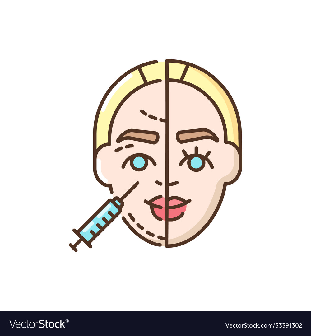 Skin injections rgb color icon Royalty Free Vector Image