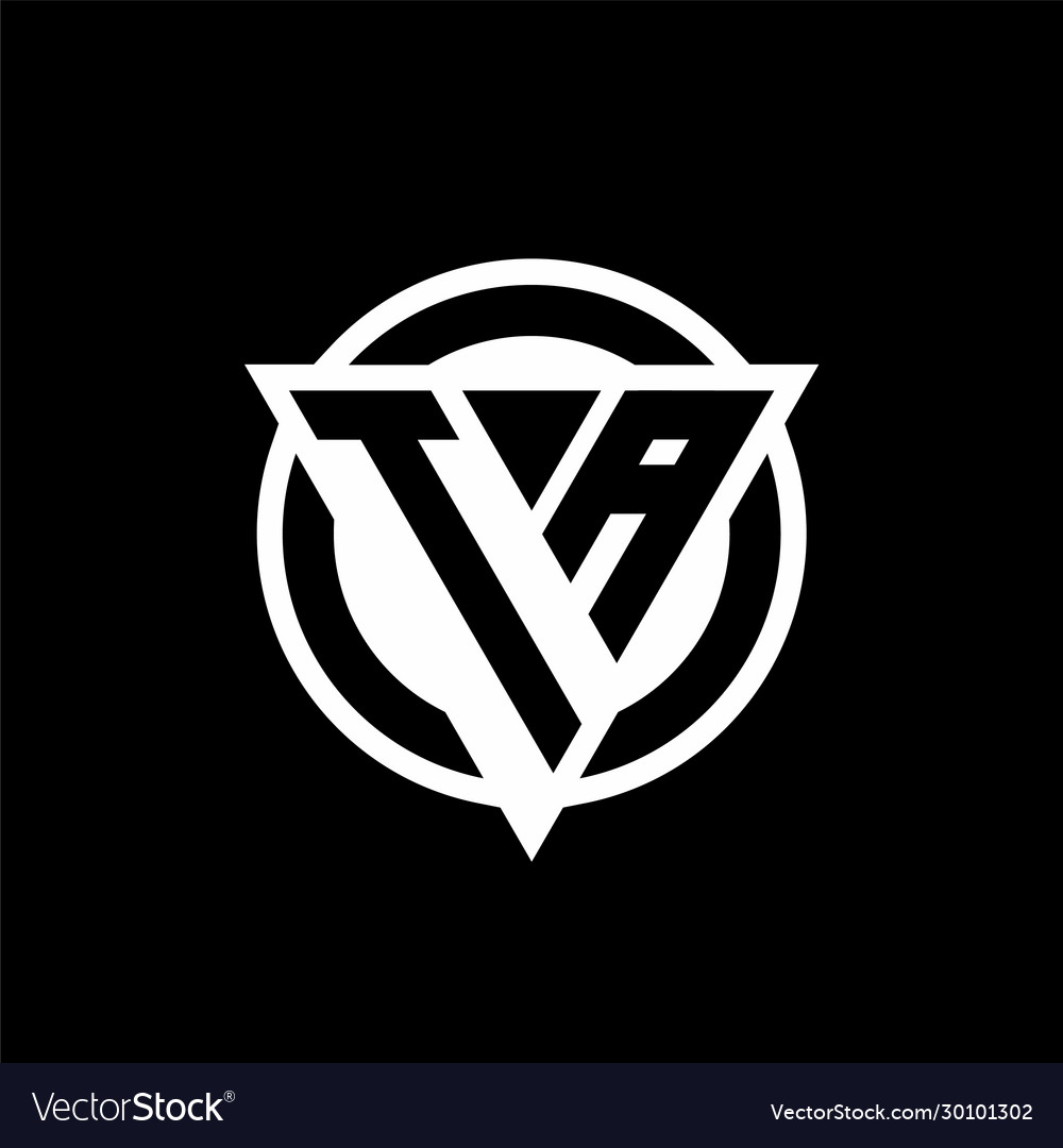 Ta logo with negative space triangle shape Vector Image