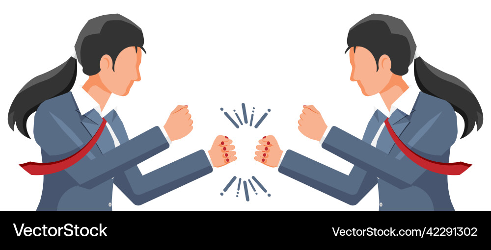 Two businesswoman in confrontation Royalty Free Vector Image